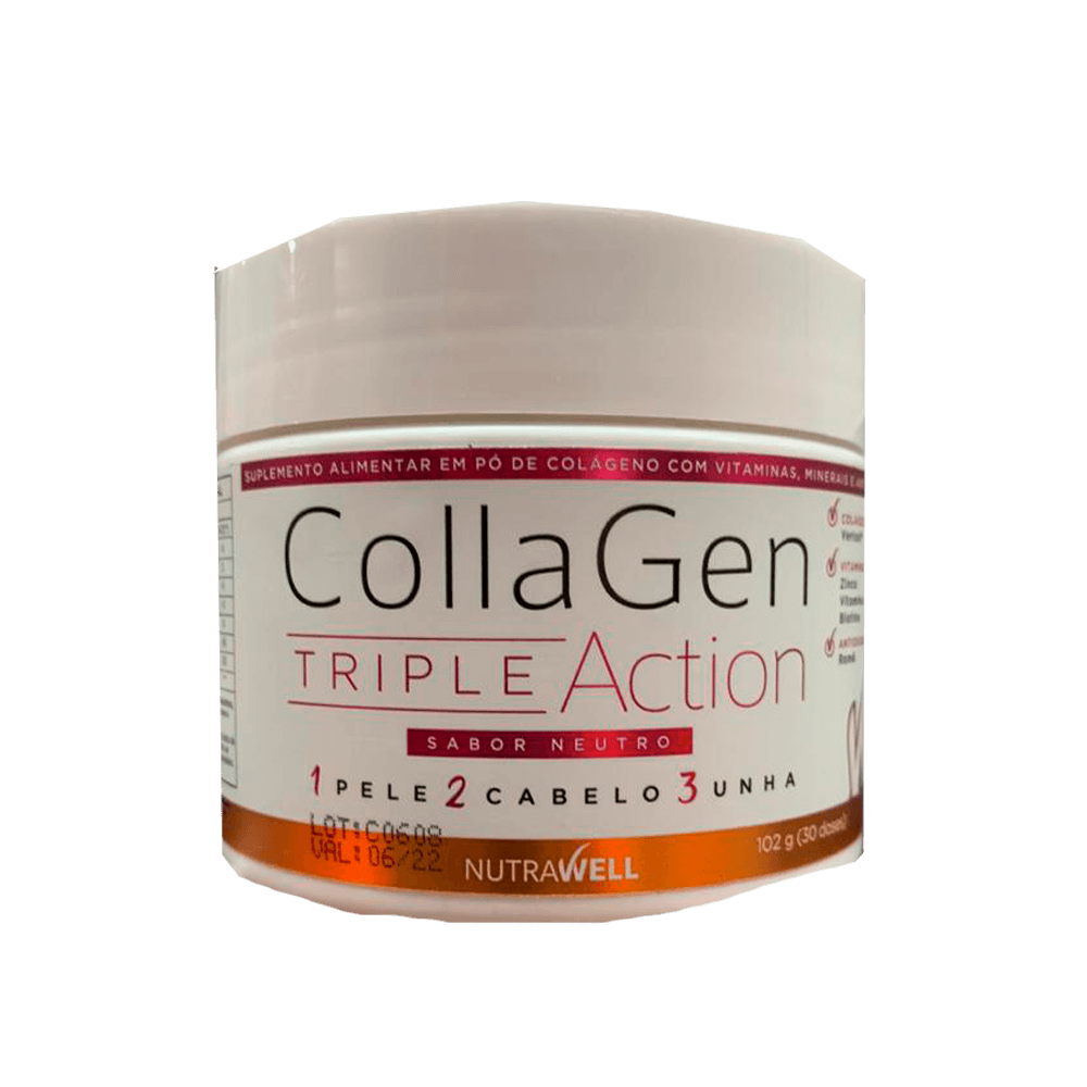 Colágeno Triple Action 102g Nutrawell - Empório Quatro Estrelas