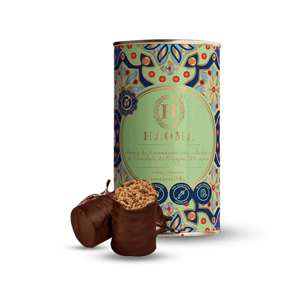 Paçoca com Chocolate de Origem 56% - Haoma - Empório Quatro Estrelas