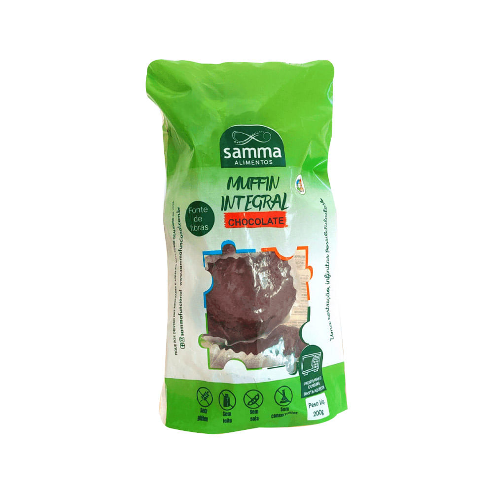 Muffin Integral Chocolate Sem Glúten - Samma - Empório Quatro Estrelas