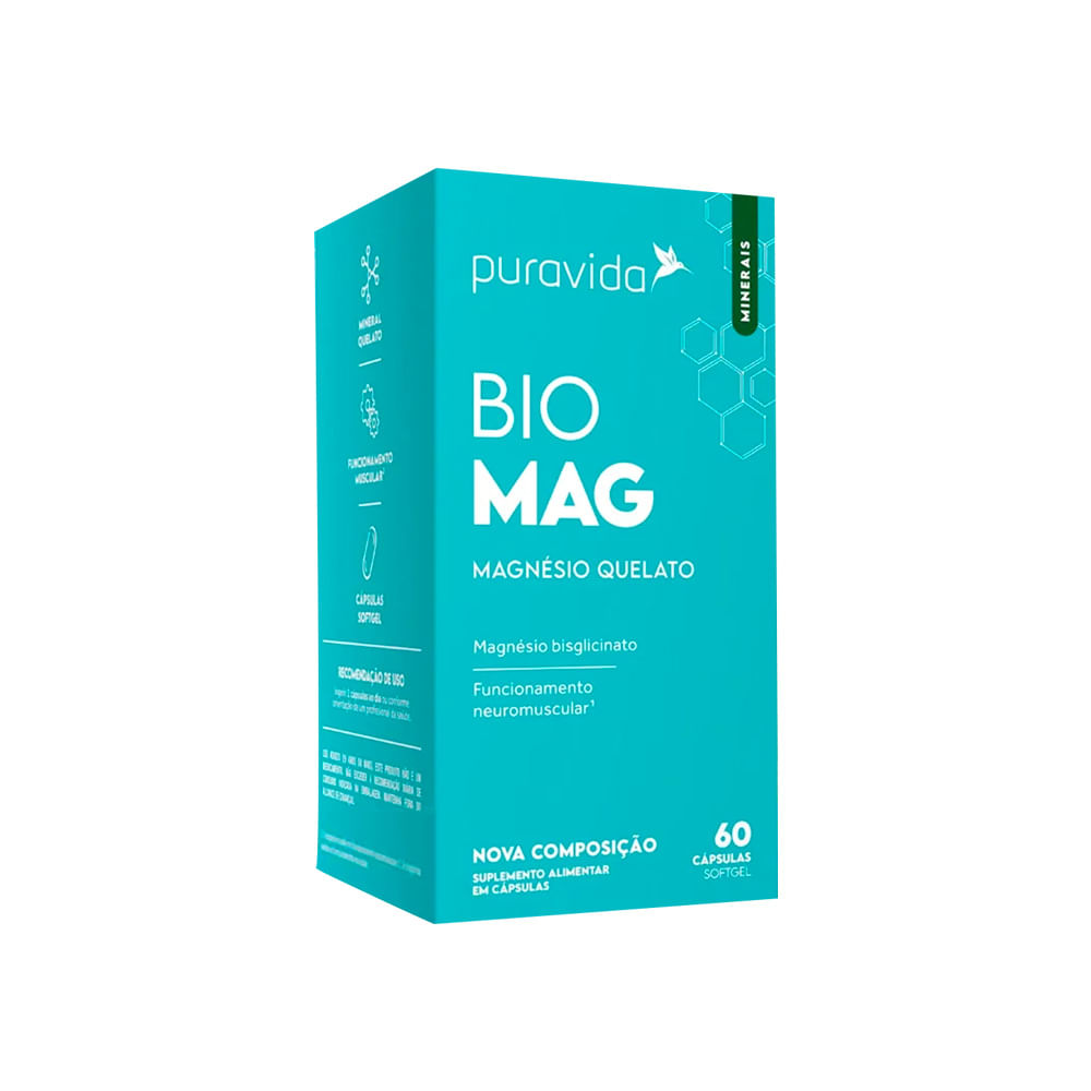 Bio Mag Magnésio Quelato - Puravida - Empório Quatro Estrelas