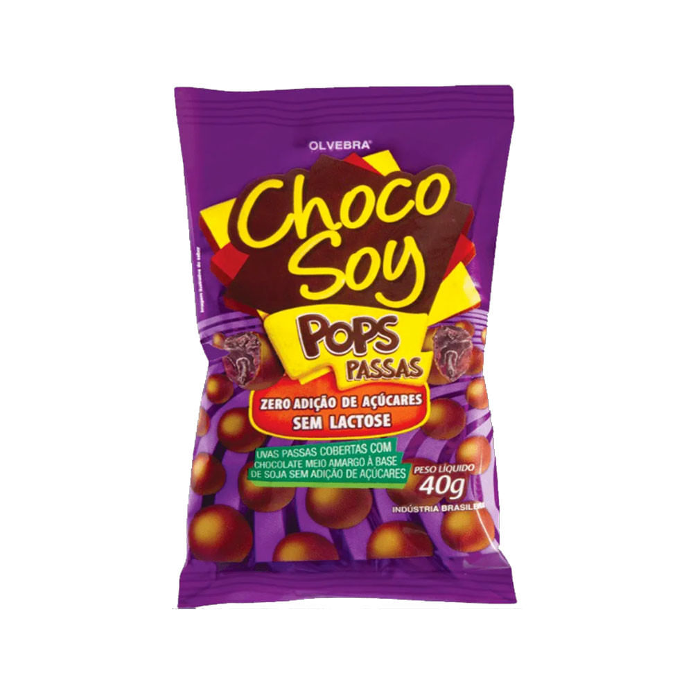 Choco Soy Pops Passas 40g Olvebra - Emporio Quatro Estrelas