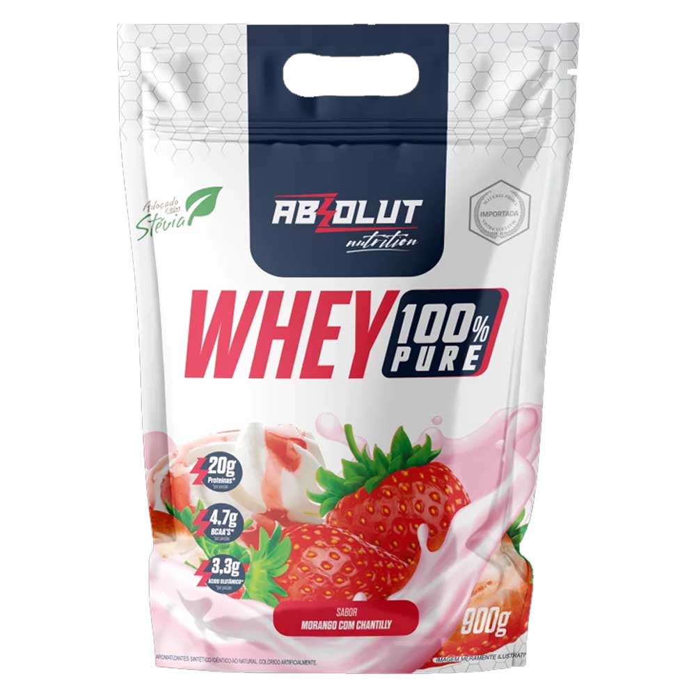 Absolut Nutrition - Whey Protein Concentrado Morango 900g