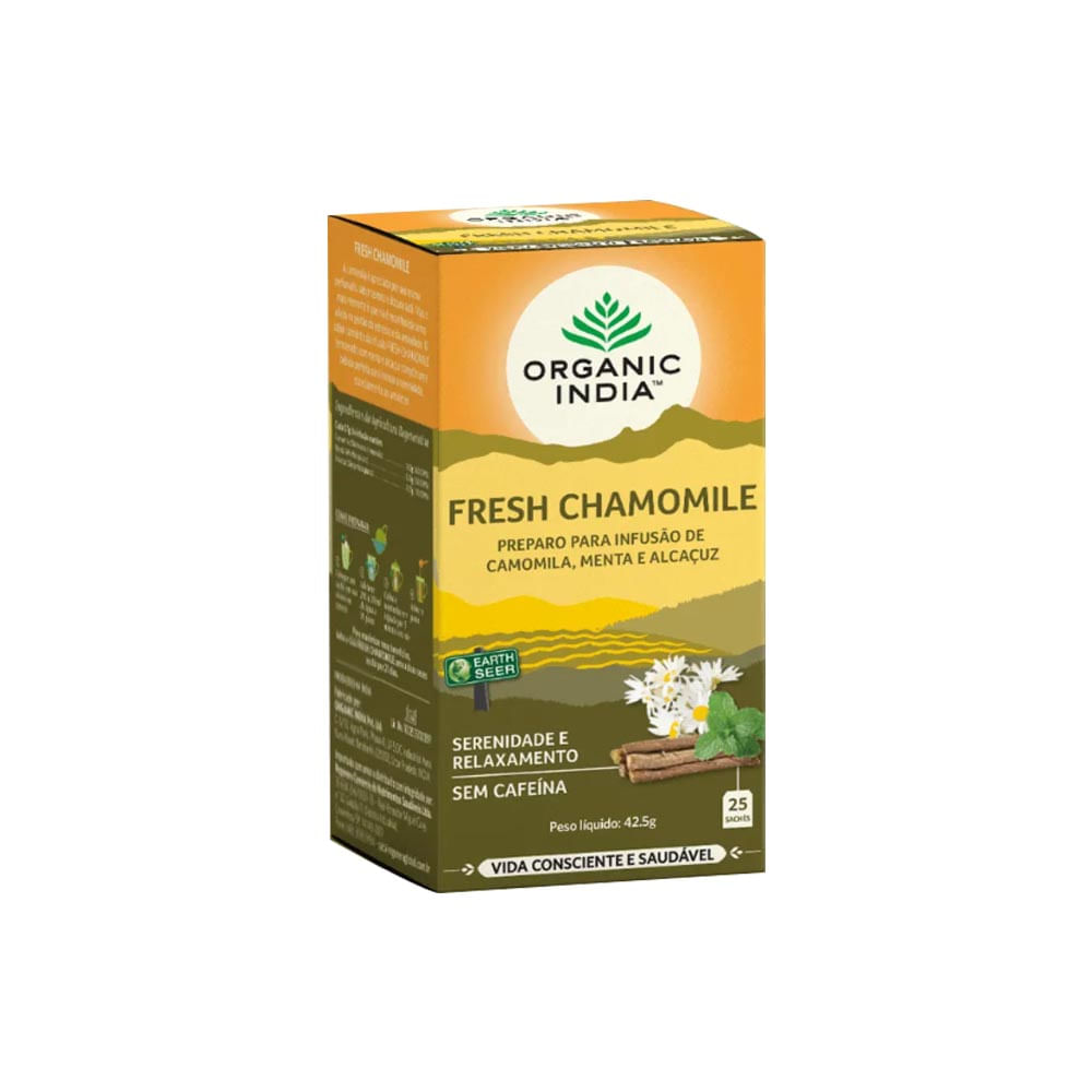 Chá Fresh Chamomile 25 Sachês Organic India