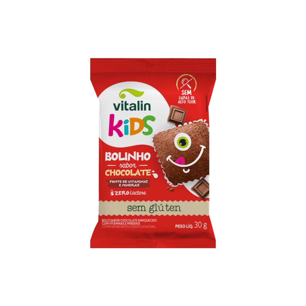 Vitalin - Bolinho de Chocolate Sem Glúten e Lactose 30g