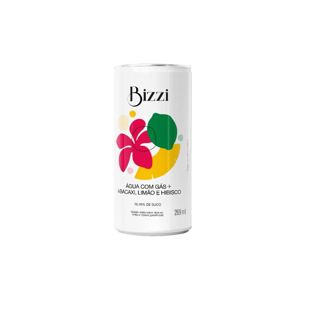 Bizzi - Água com Gás Abacaxi Limão e Hibisco 269ml