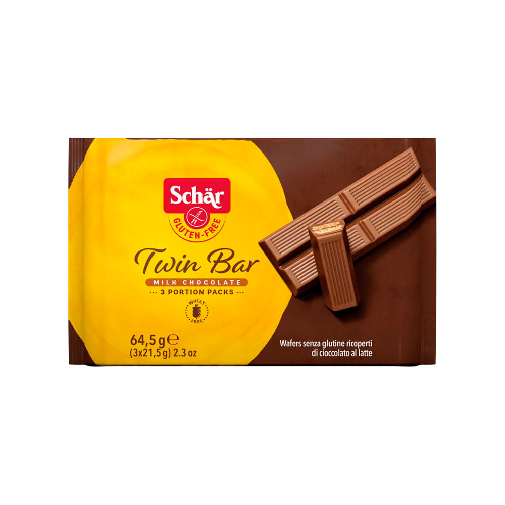 Schar - Barras de Wafer twin Bar Milk Chocolate 64,5g