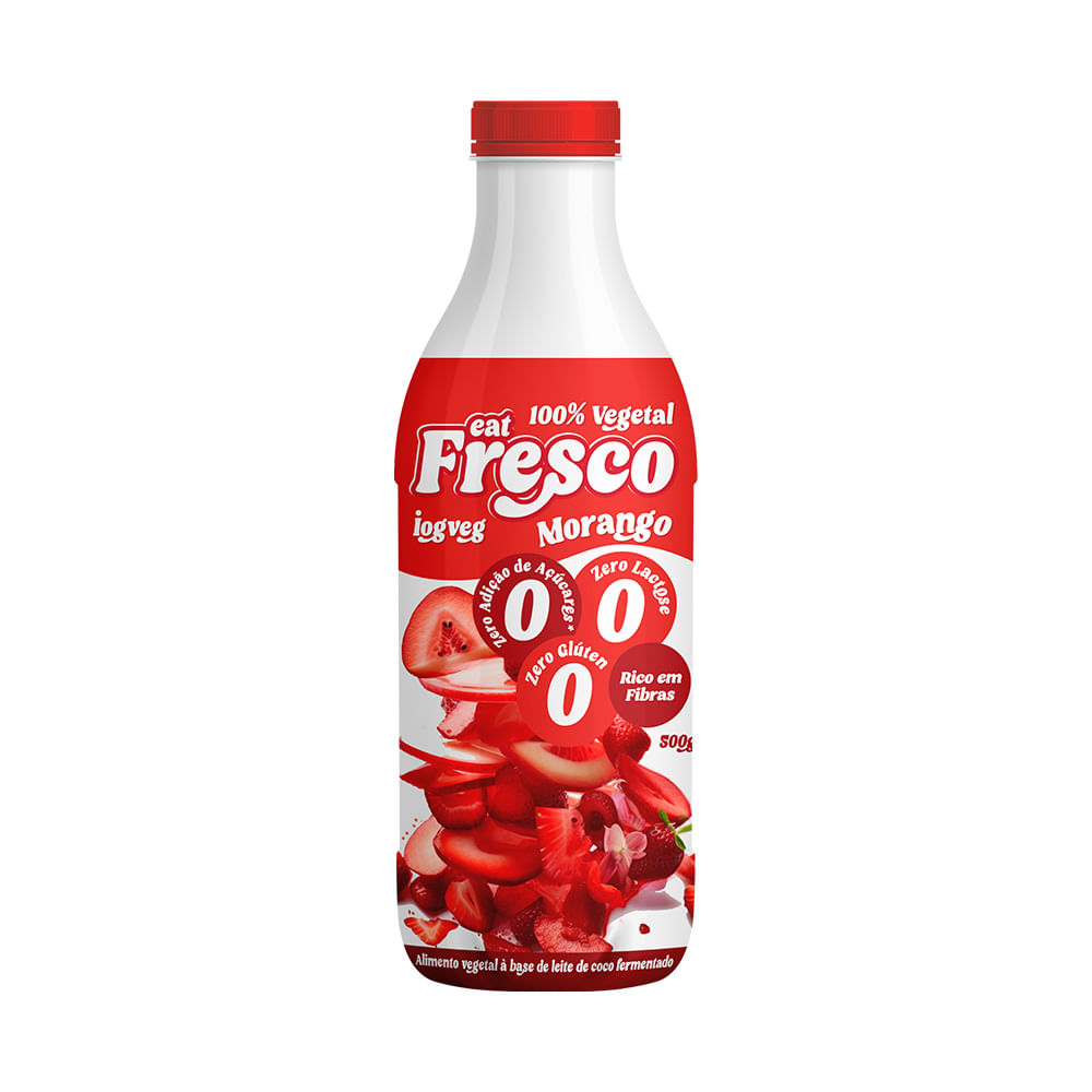Eat Fresco - Iogurte de Coco sabor Morango 500g