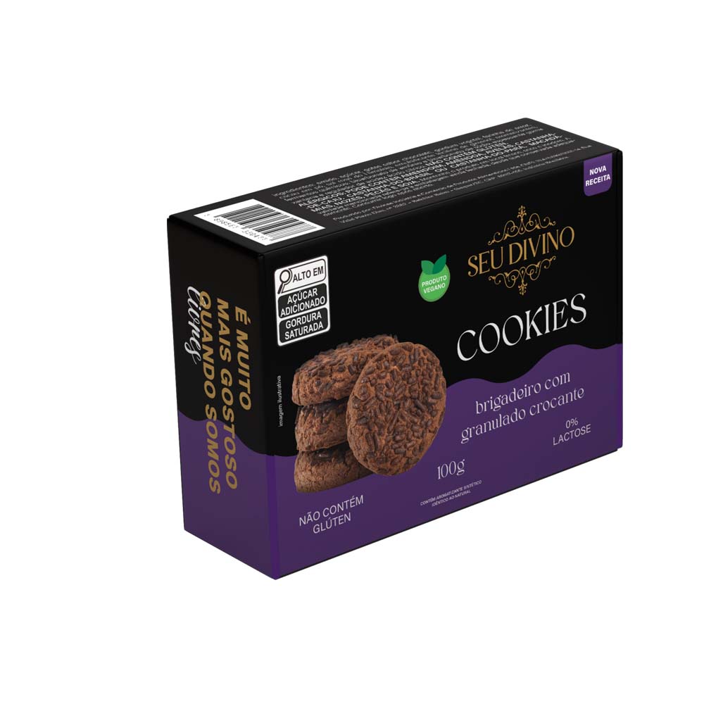 Cookies Brigadeiro com Granulado Crocante 120g Seu Divino