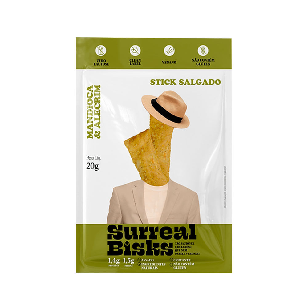 Surreal Bisks - Stick Salgado Sem Glúten Mandioca e Alecrim 20g