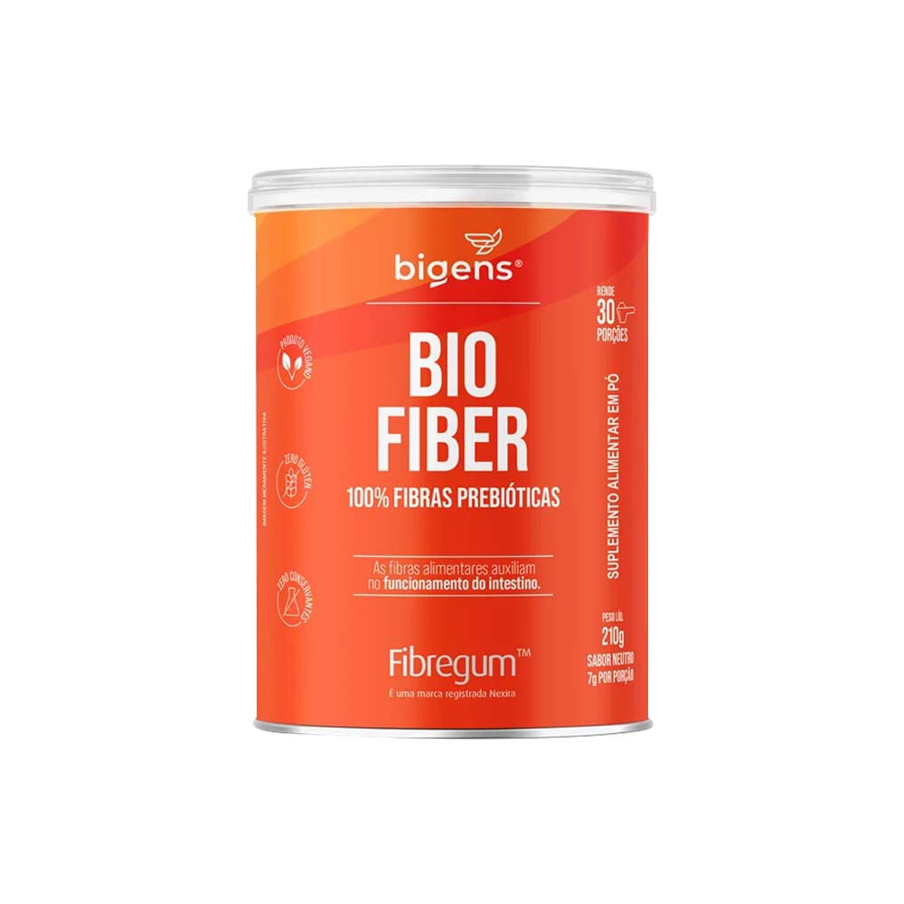 Bio Fiber 100% Fibras Prebióticas Fibregum Sabor Neutro 210g Bigens