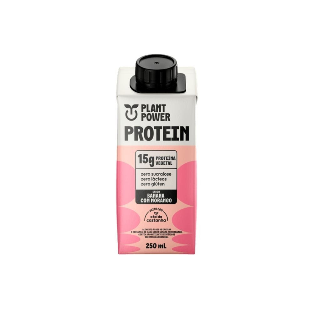 Plant Power - Shake Proteico Banana com Morango 250ml