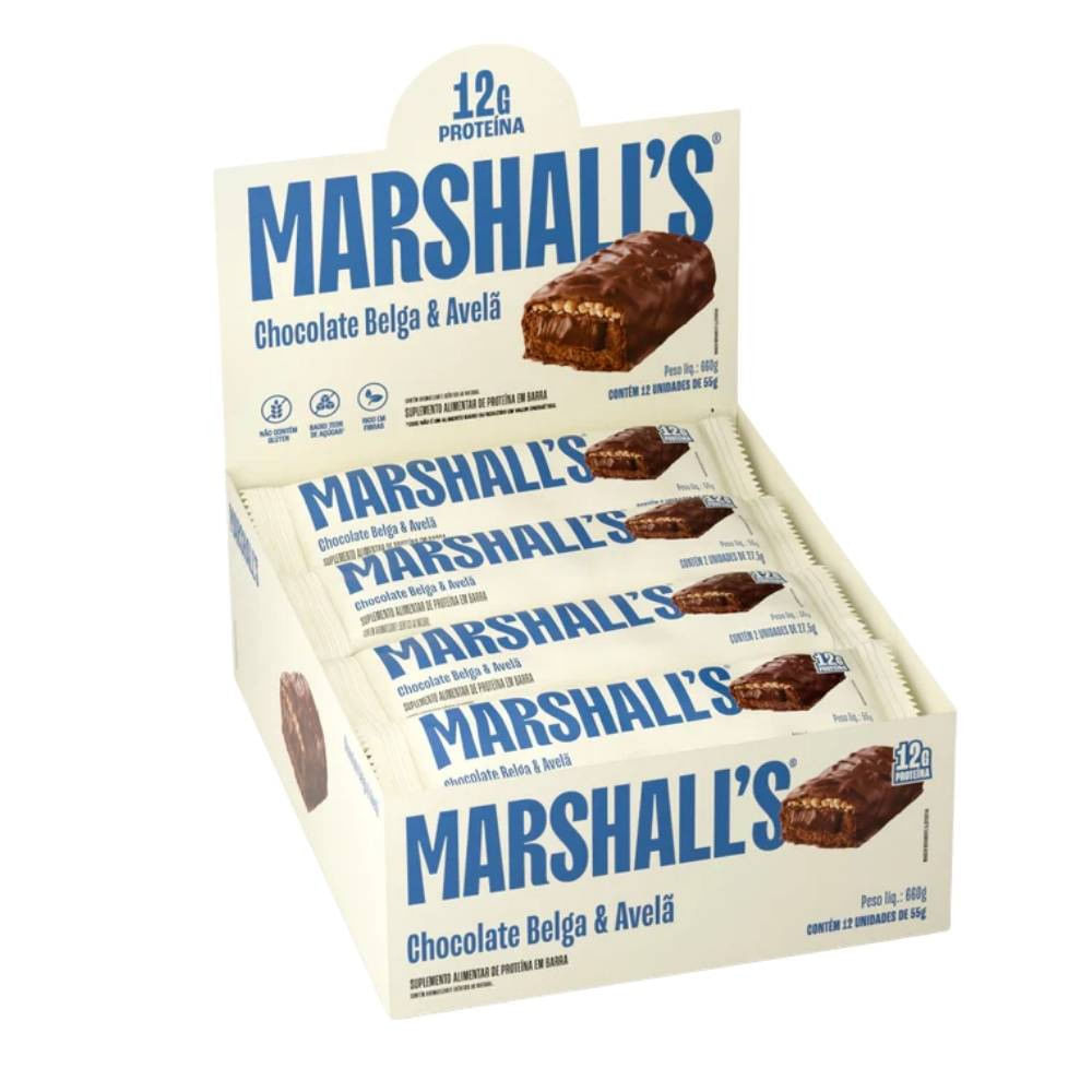 Marshalls - Barra de Proteína Chocolate Belga e Avelã