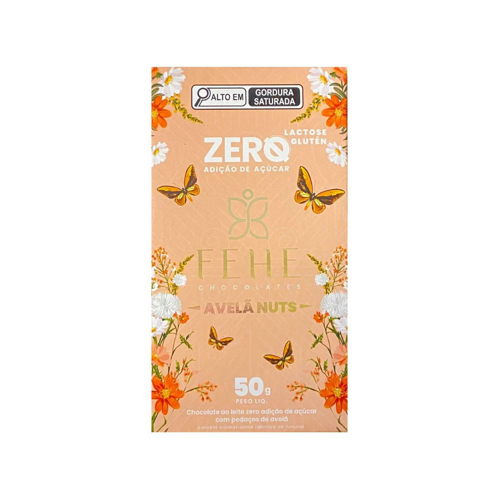 Chocolate com Avelã Sem Açúcar — Fehe 50g